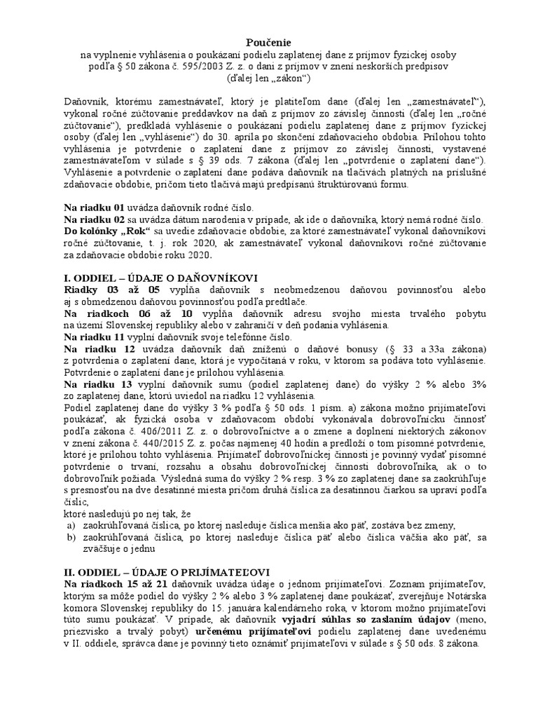 Form.414.V2Pv18 Poucenie | PDF