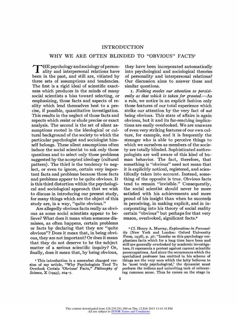 Misunderstandings In Human Relations Icheisser Pdf Psychology Experience