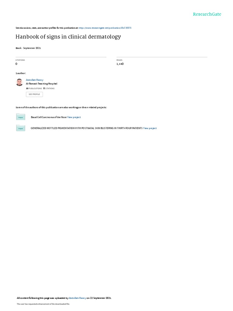 Han Book of Signs in Clinical Dermatology | PDF | Dermatology | Dermatitis