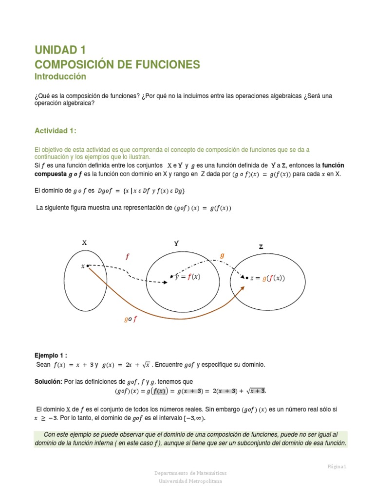 Composición de Funciones: GOF y FOG | PDF | Función (Matemáticas ...