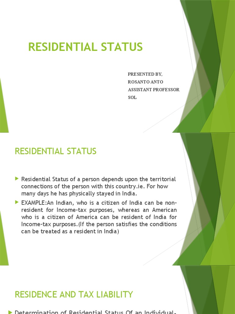 Residence Status and Tax Liability | PDF | Income Tax | Taxes