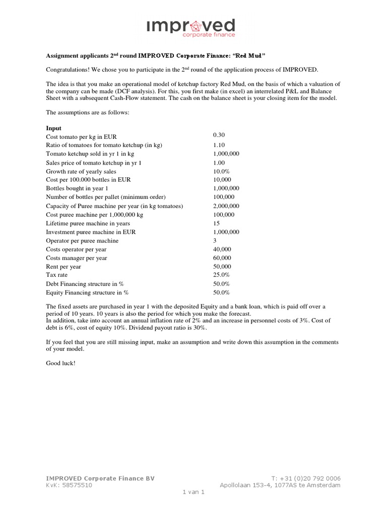 Assignment Red Mud 2nd Round IMPROVED CF | PDF | Financial Accounting ...