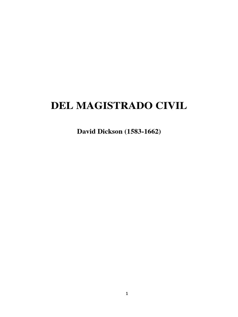 DEL MAGISTRADO CIVIL. David Dickson.-1 | PDF | Pecado | Papa