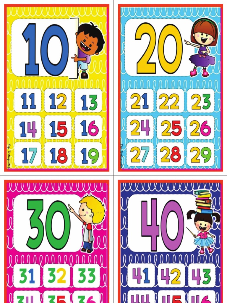 Numeros de 10 en 10 | PDF