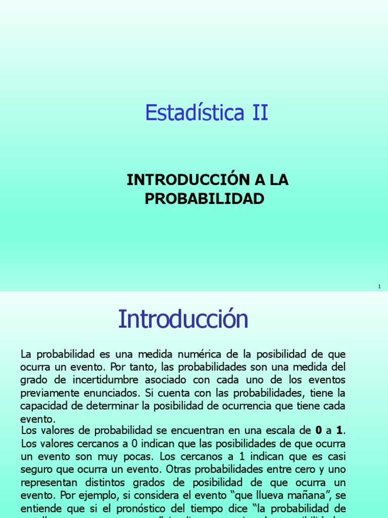 3 PPT Introduccion A La Probabilidad | PDF | Probabilidad | Conjunto ...