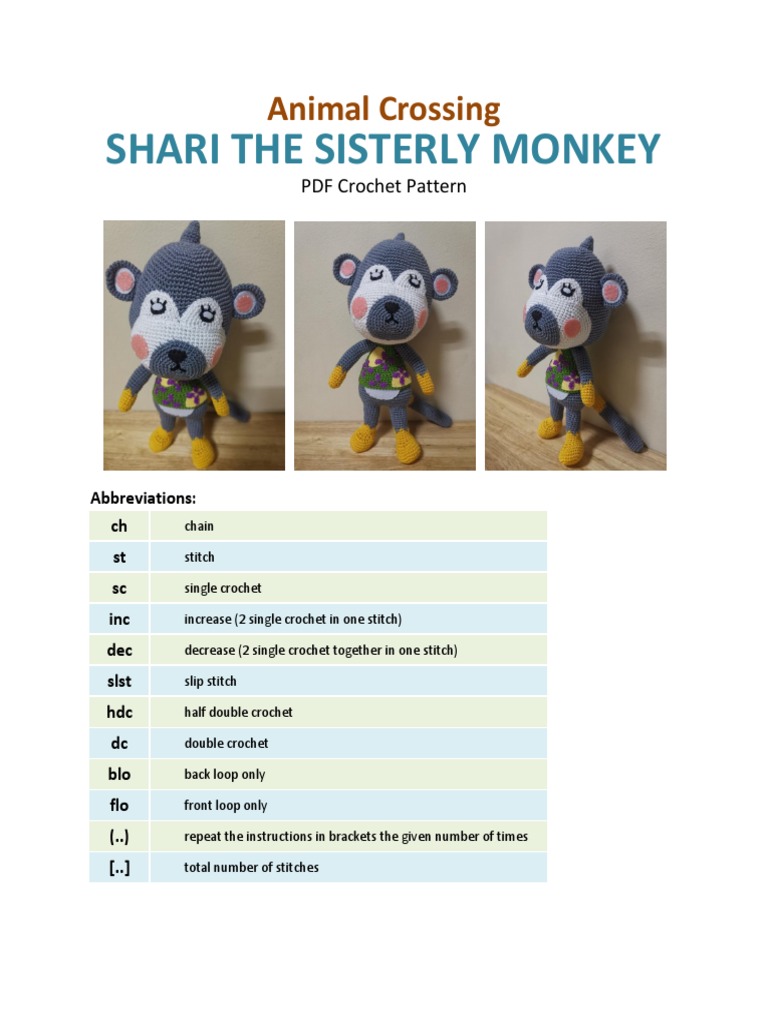 Shari Acnh Pattern English | PDF | Crochet | Embroidery