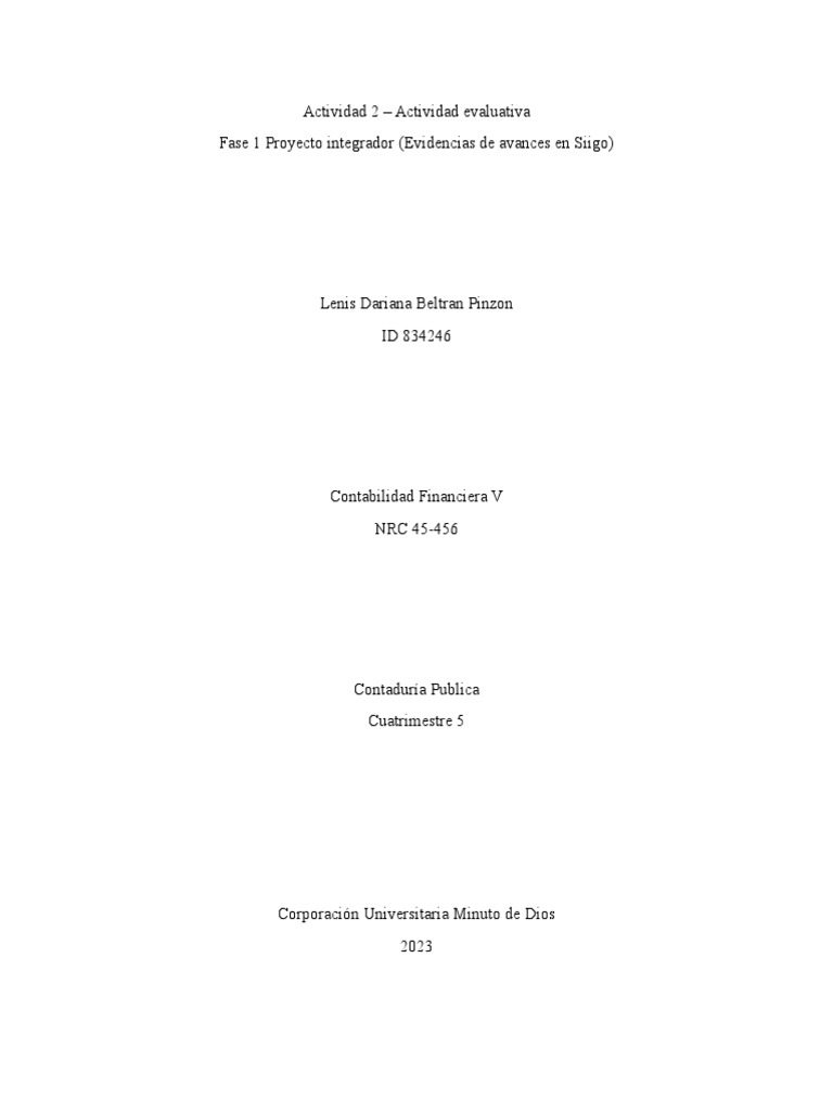Actividad 2 Fase 1 Proyecto Integrador Pdf