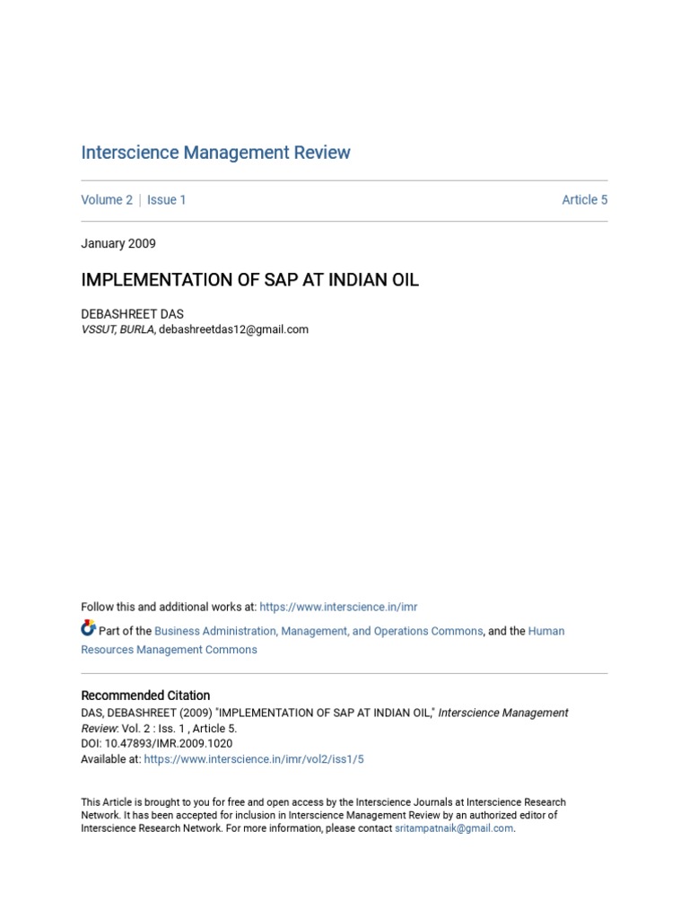 SAP Implementation at Indian Oil | PDF | Invoice | Databases