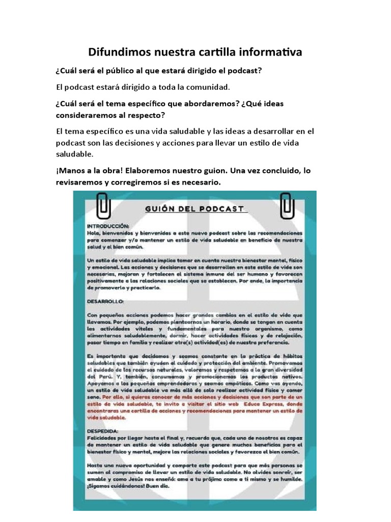 Difundimos Nuestra Cartilla Informativa | PDF