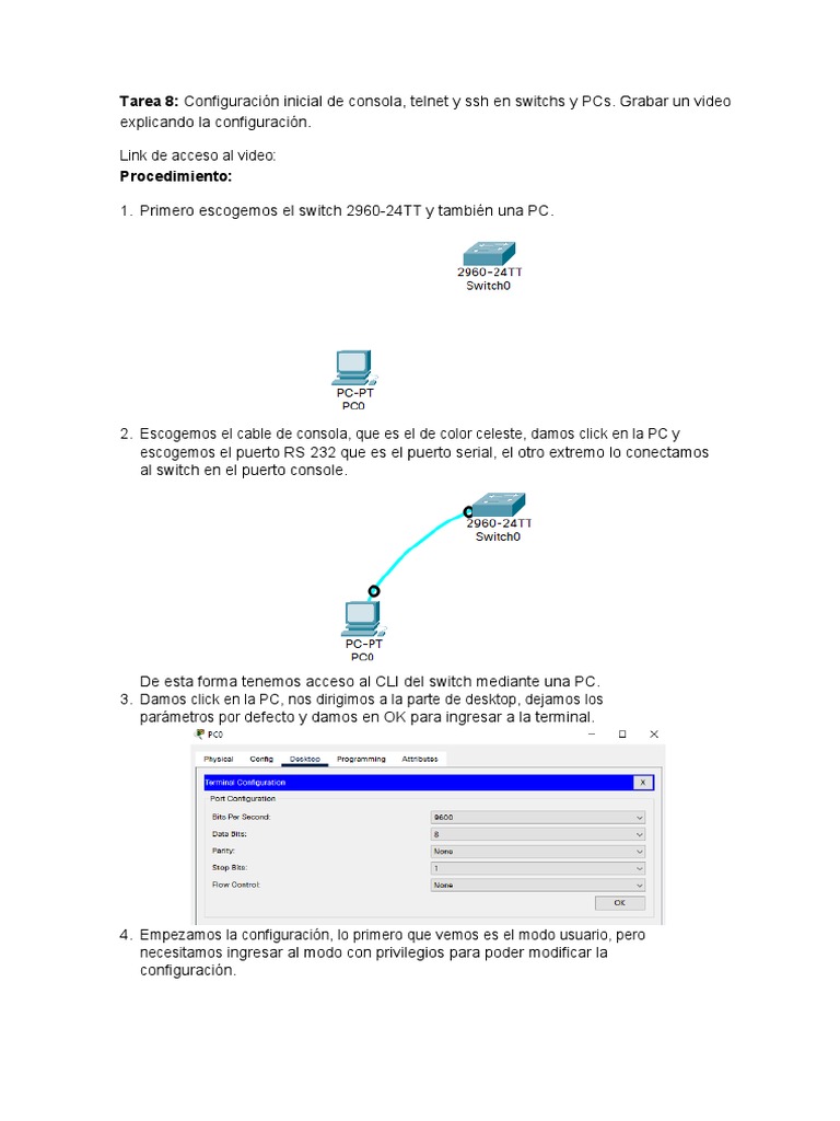 Configuración de Telnet y SSH en Switches | PDF | Tecnología