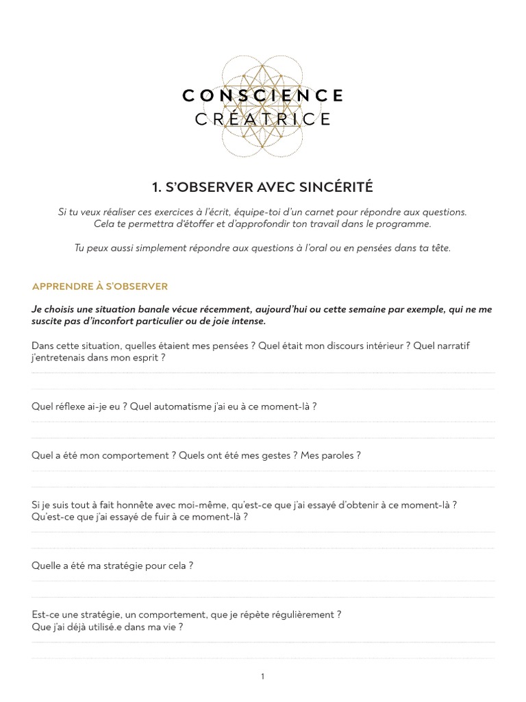 Auto-Observation Sincère et Effet Miroir | PDF | Émotions | Psychologie