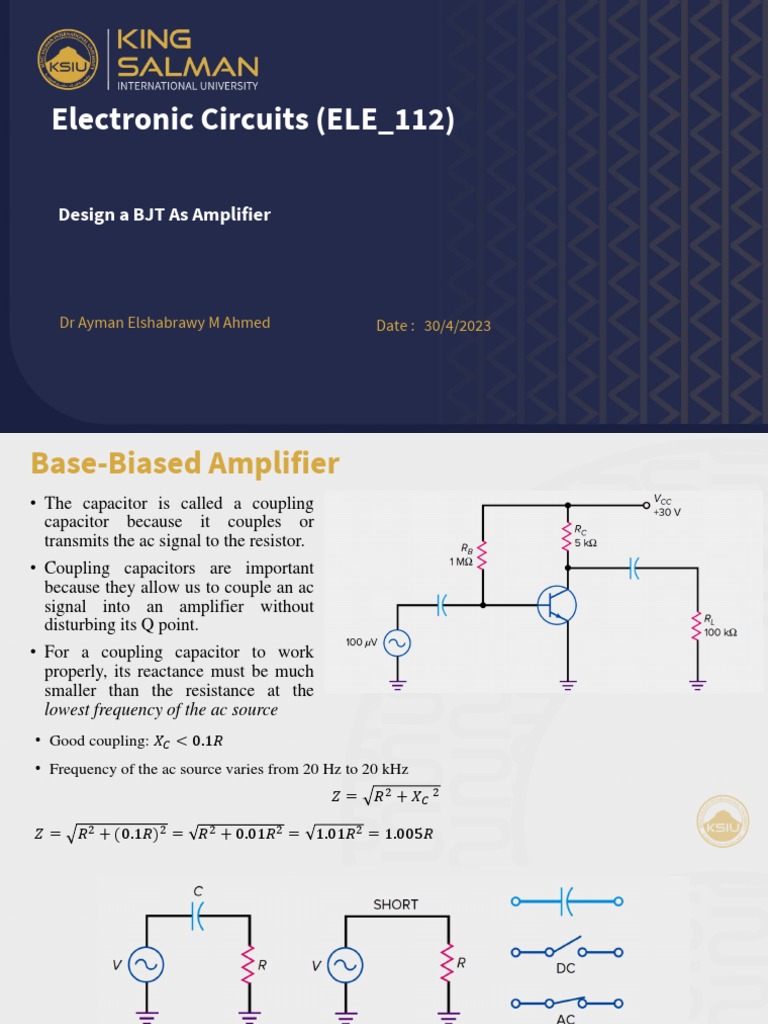 Design A BJT As Amplifier | PDF | Amplifier | Bipolar Junction Transistor