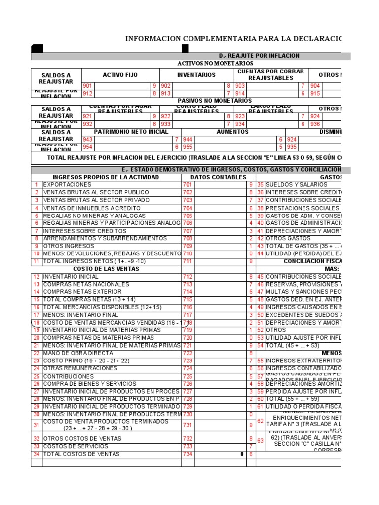 Copia de Plantilla-Islr | PDF | Impuestos | Inflación