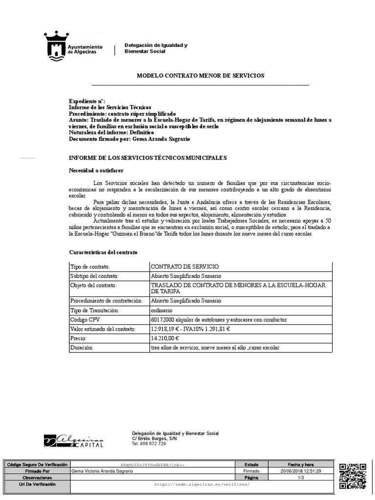 Modelo Contrato Menor | PDF | Gobierno