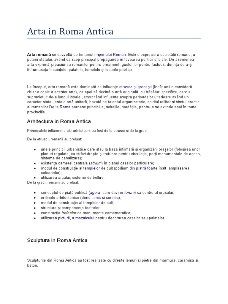 Arta in Roma Antica | PDF