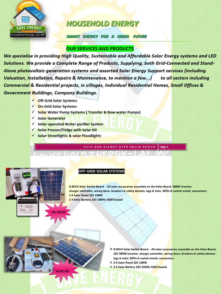 Household Energy Catalogue | PDF | Solar Power | Physical Quantities