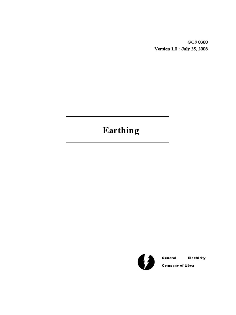 GCS 0300-Earthing (200808) | PDF | Electrical Connector | Electrical Equipment