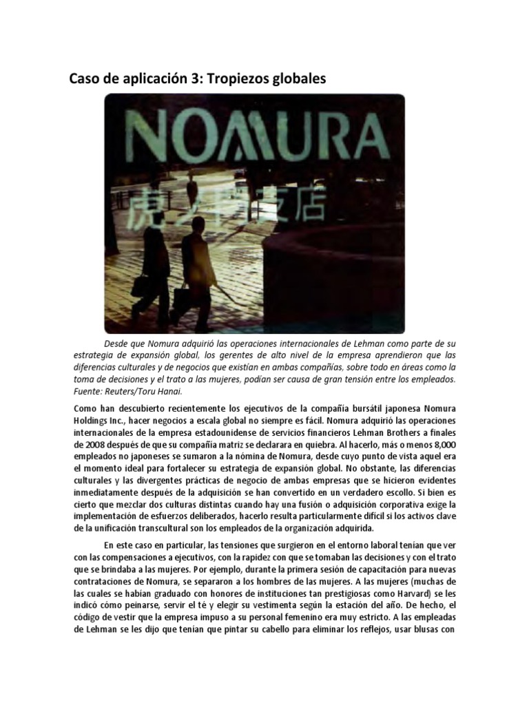 s3 caso 3 nomura | PDF | Japón | Ropa