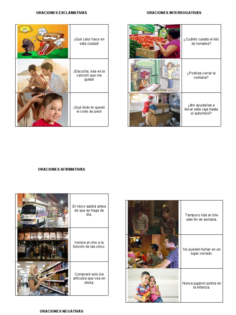 Ejemplos de Oraciones Interrogativas y Exclamativas | PDF