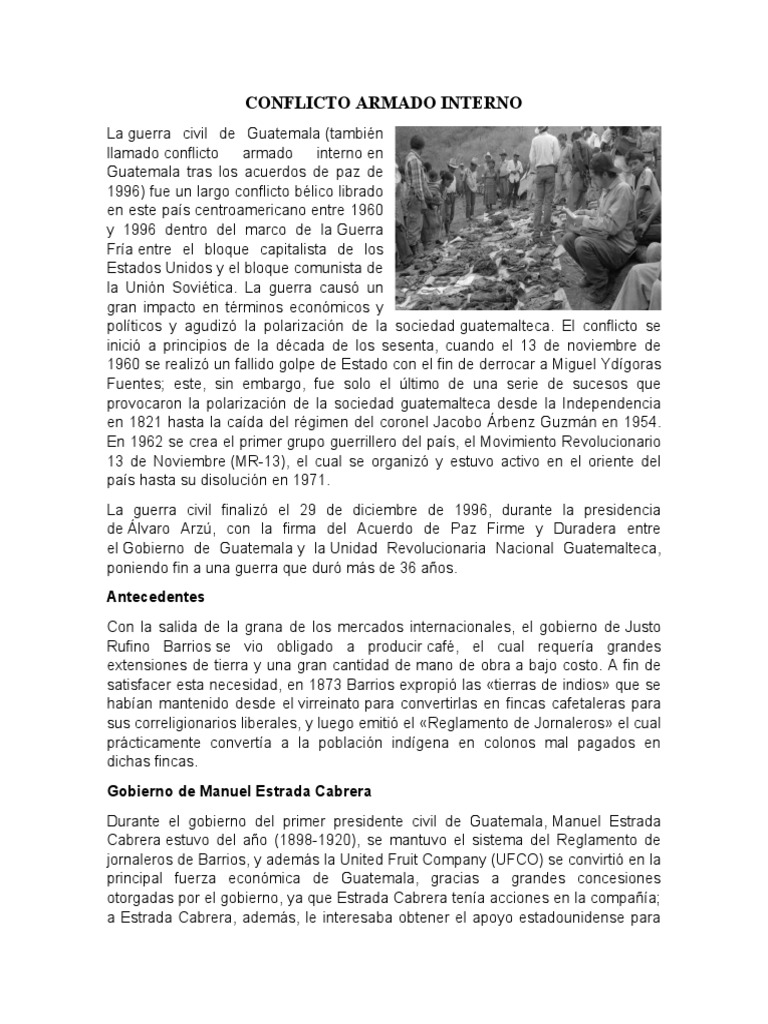 Historia del Conflicto Armado en Guatemala | PDF | Guatemala ...