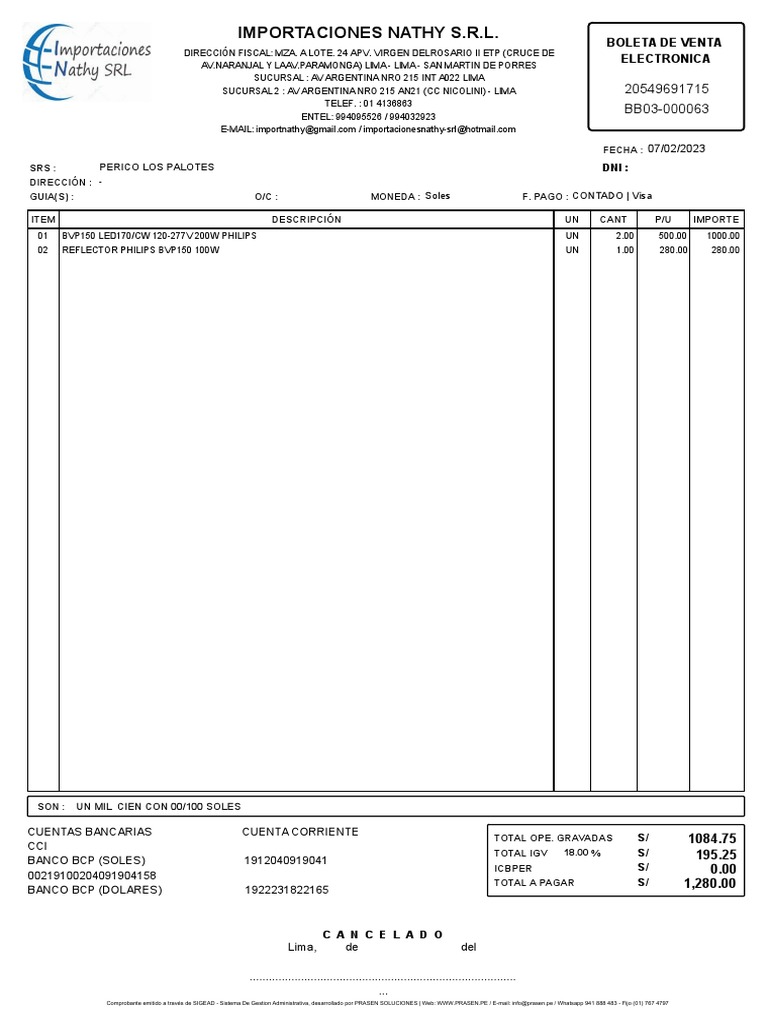 Boleta de Venta | PDF