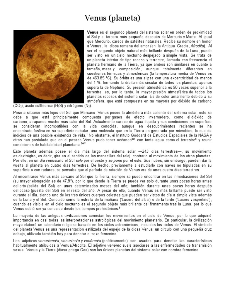 Venus | PDF | Venus | Atmósfera