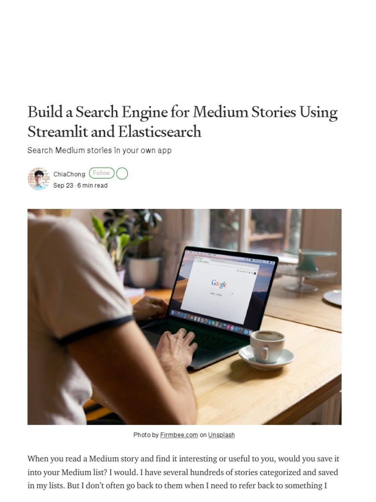 Build A Search Engine For Medium Stories Using Streamlit And Elasticsearch By Chiachong