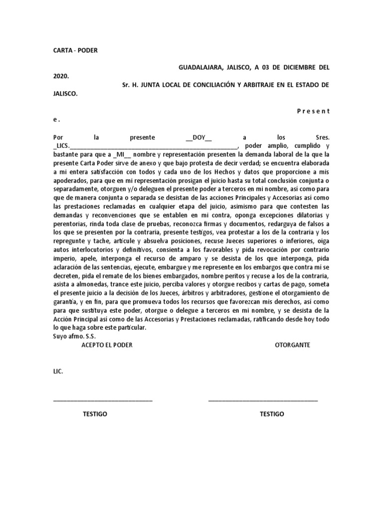 Carta Poder Laboral Descargar Gratis Pdf Justicia Crimen Y