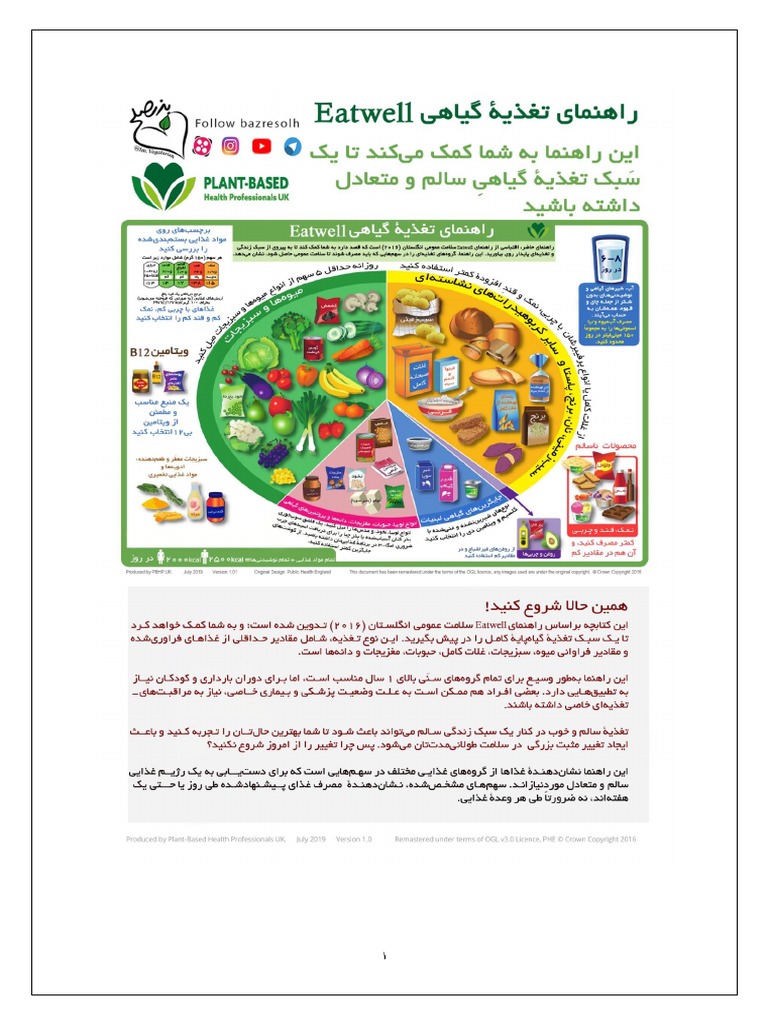 Iranian Plant Based Eatwell Guide | PDF