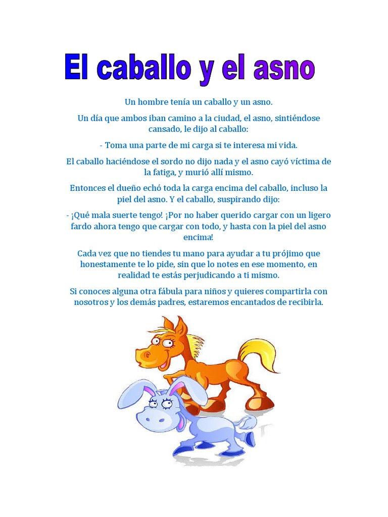 Cuento El Caballo y El Asno | PDF