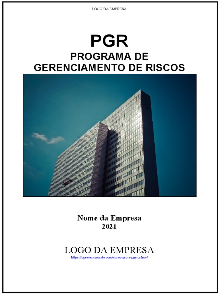 Modelo de PGR Pronto e Completo | PDF | Avaliação de risco | Química