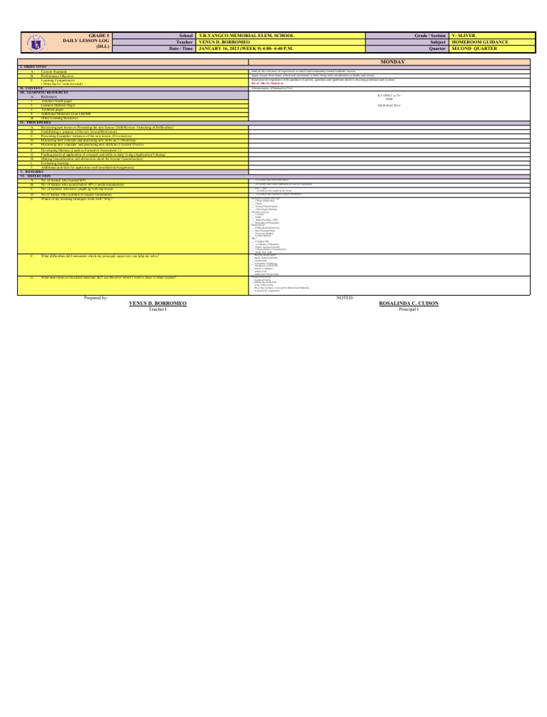 Veeh Q2 W10 Dll-Homeroom Guidance | PDF | Learning | Cognition