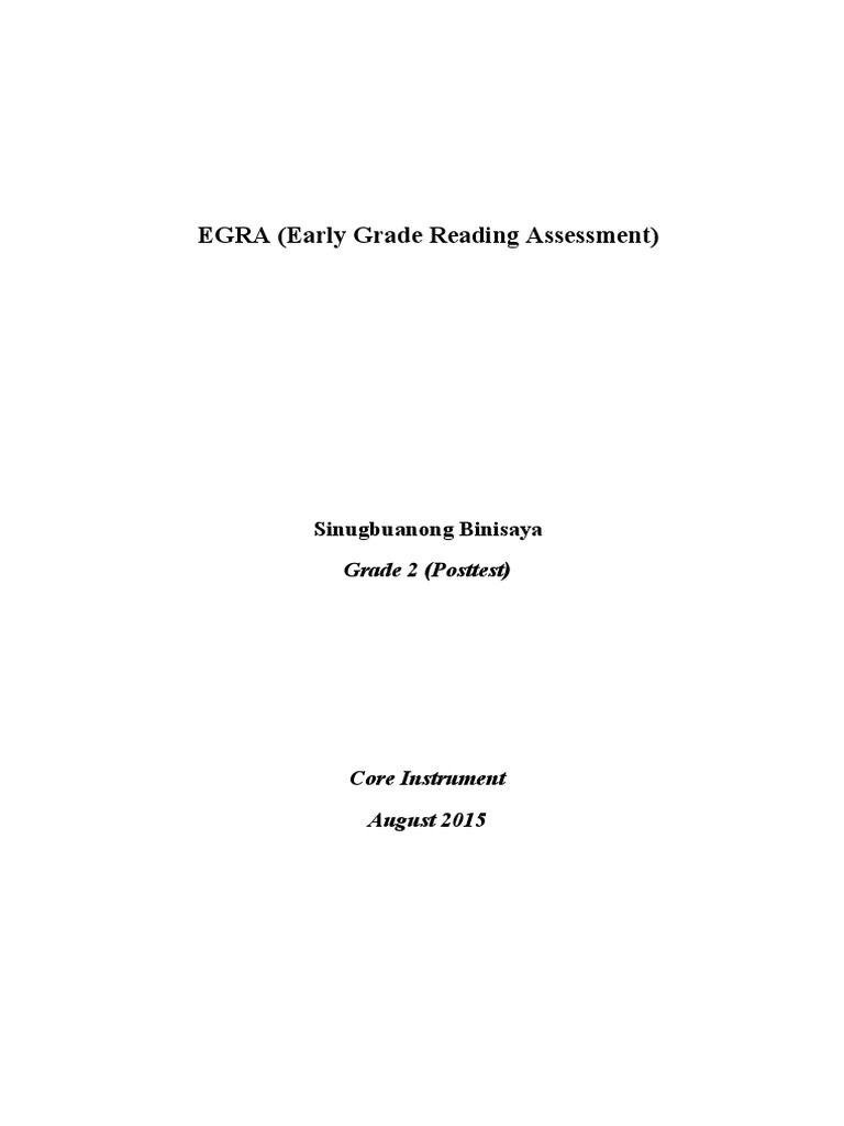 EGRA Toolkit Grade 2 PostT SB | PDF