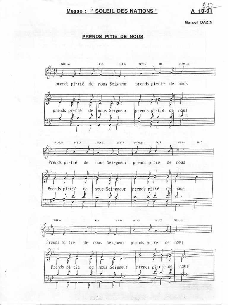 Messe Soleil Des Nations Marcel Dazin | PDF