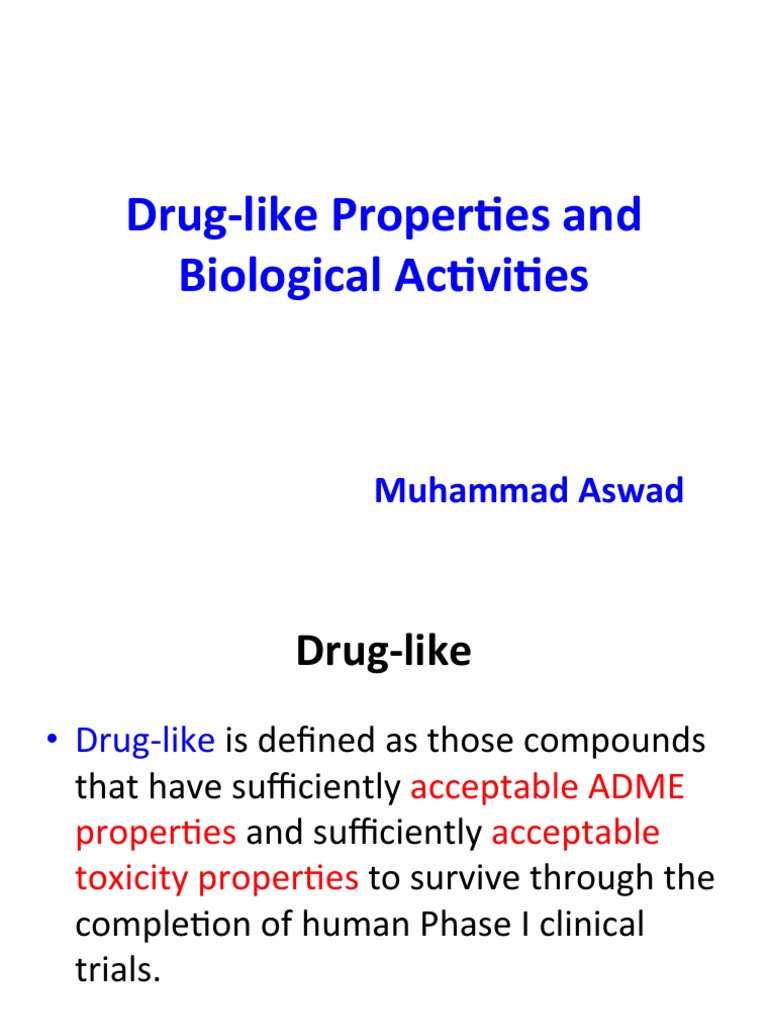 Drug Like Properties Min | PDF | Acid Dissociation Constant | Solubility