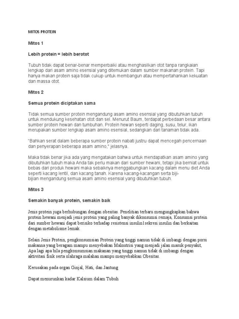Ibu Irma Mitos Protein | PDF