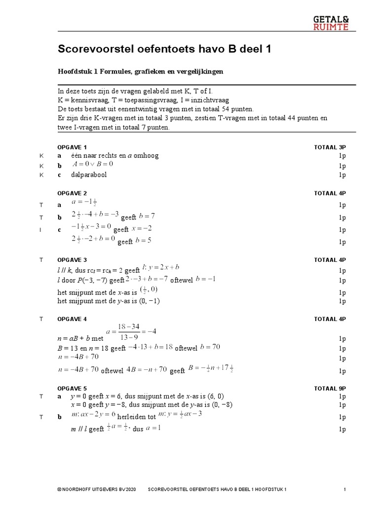 GR12 HB1 H01 Oefentoets Scorevoorstel | PDF