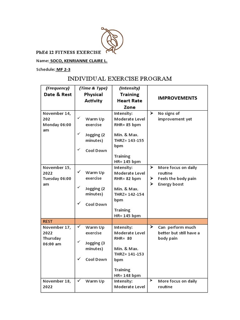 PhEd 12 FITNESS EXERCISE | PDF | Heart Rate | Physical Fitness