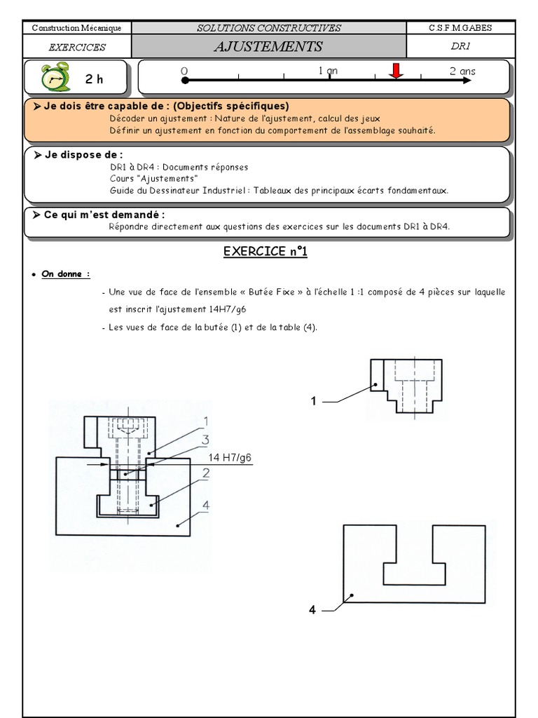 Exercice Ajustements e | PDF | Frein | Ingénierie mécanique