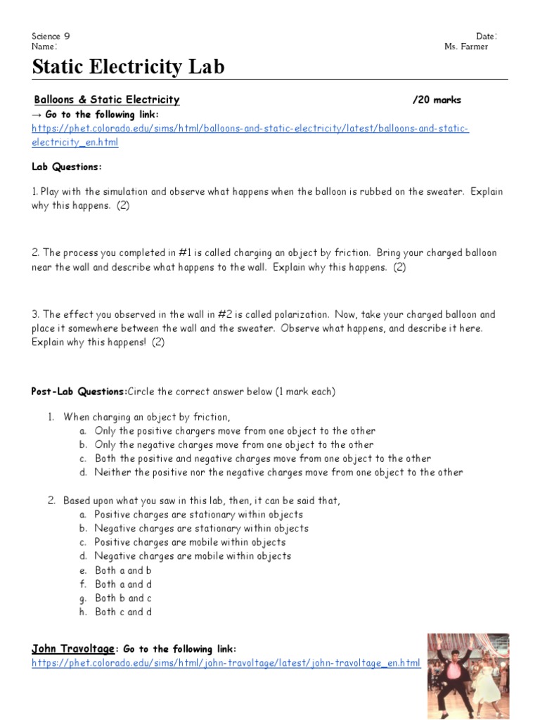 Static Electricity Lab | PDF | Electric Charge | Electricity