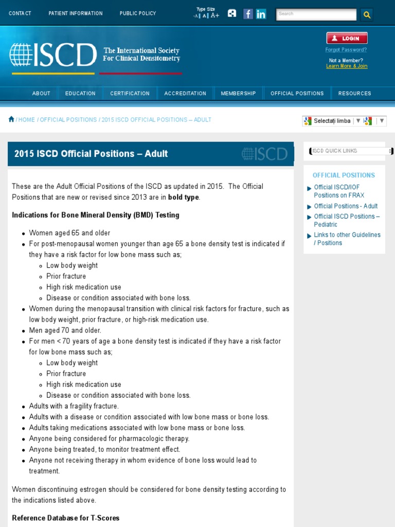 Osteodensitometry 2015 ISCD Official Positions | PDF | Osteoporosis ...