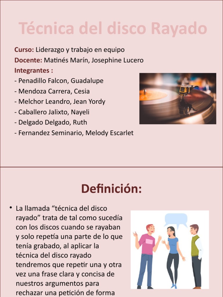 Técnica del Disco Rayado en Asertividad | PDF | Crecimiento personal y ...