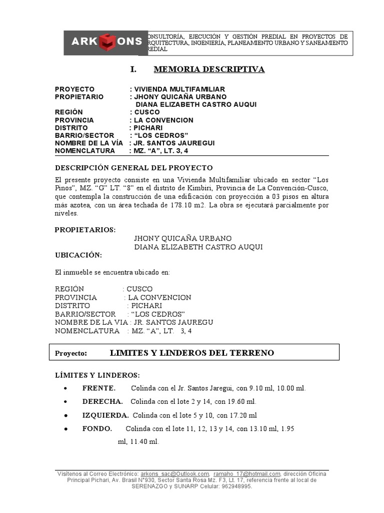 MD Arq. Jhoni Quicaña | PDF