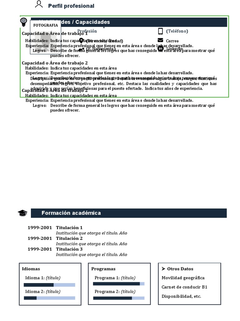 Plantilla CV Funcional | PDF | Informática