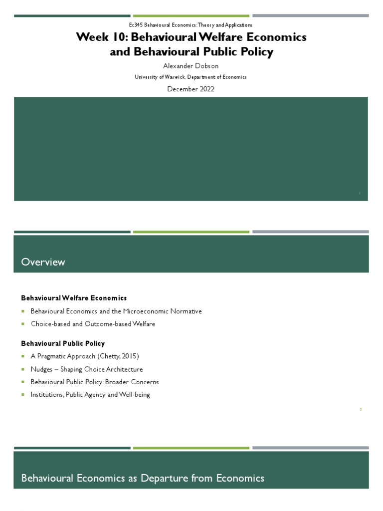 Behavioral Welfare Economics & Policy | PDF | Economics | Behavioral ...