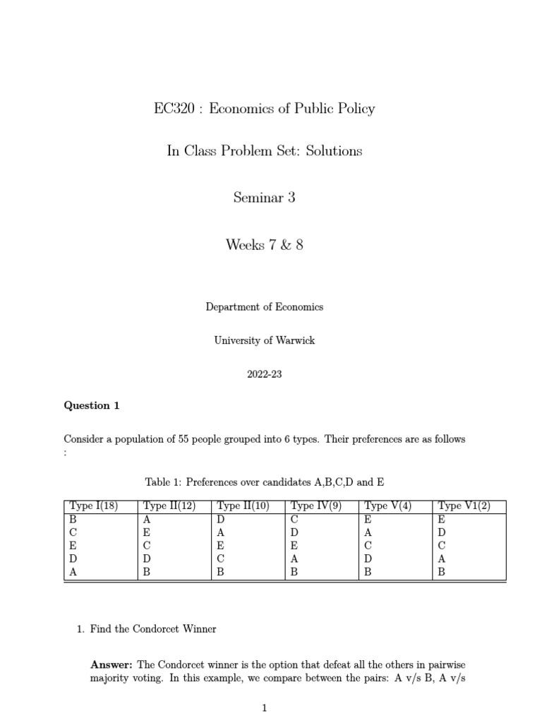 Condorcet and Borda Voting Analysis | PDF | Voting | Demand