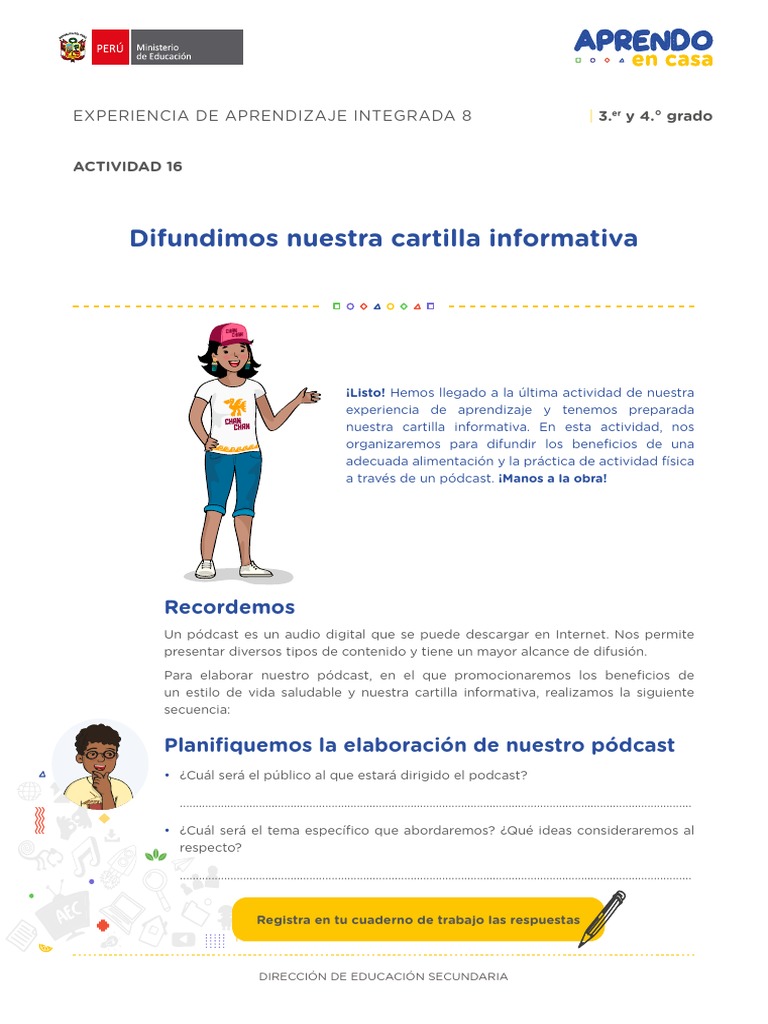 Actividad 16 de 3° (Eda-8) | PDF | Aprendizaje | Podcast