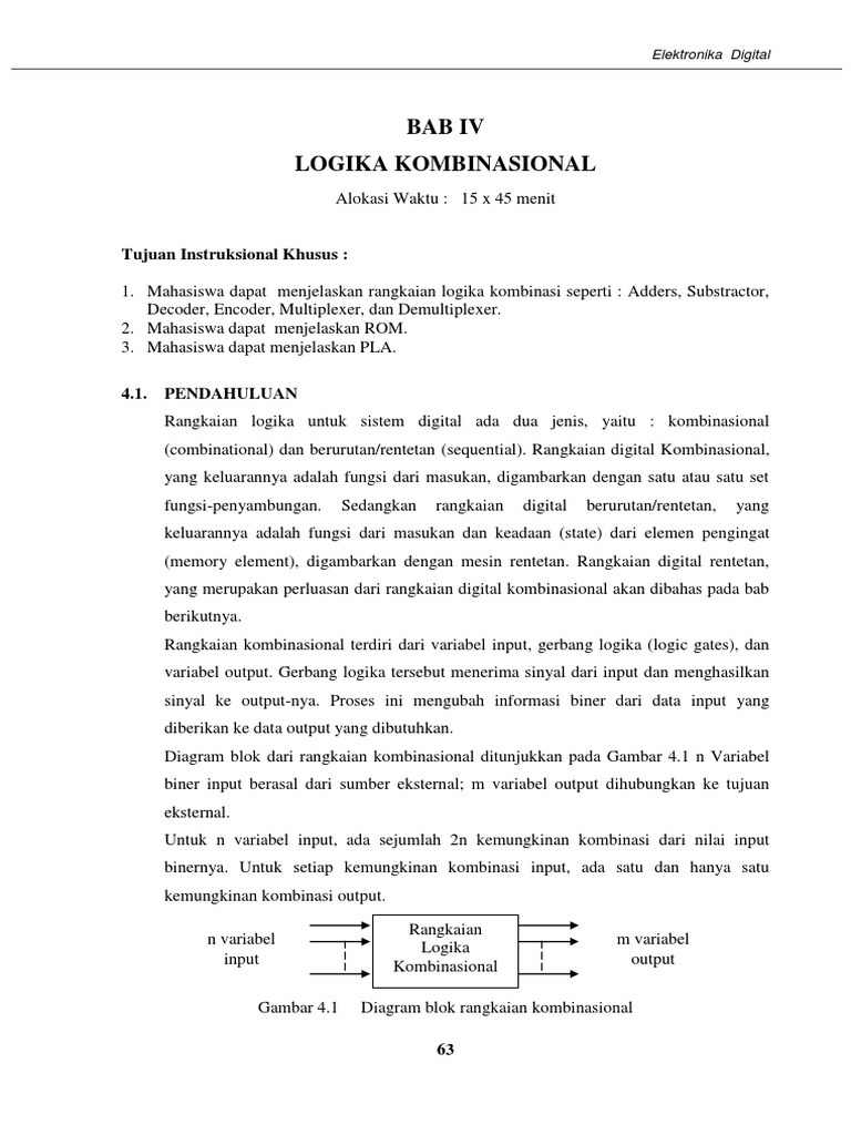 EC Digital Bab 4 - Rangkaian Logika Kombinasional | PDF