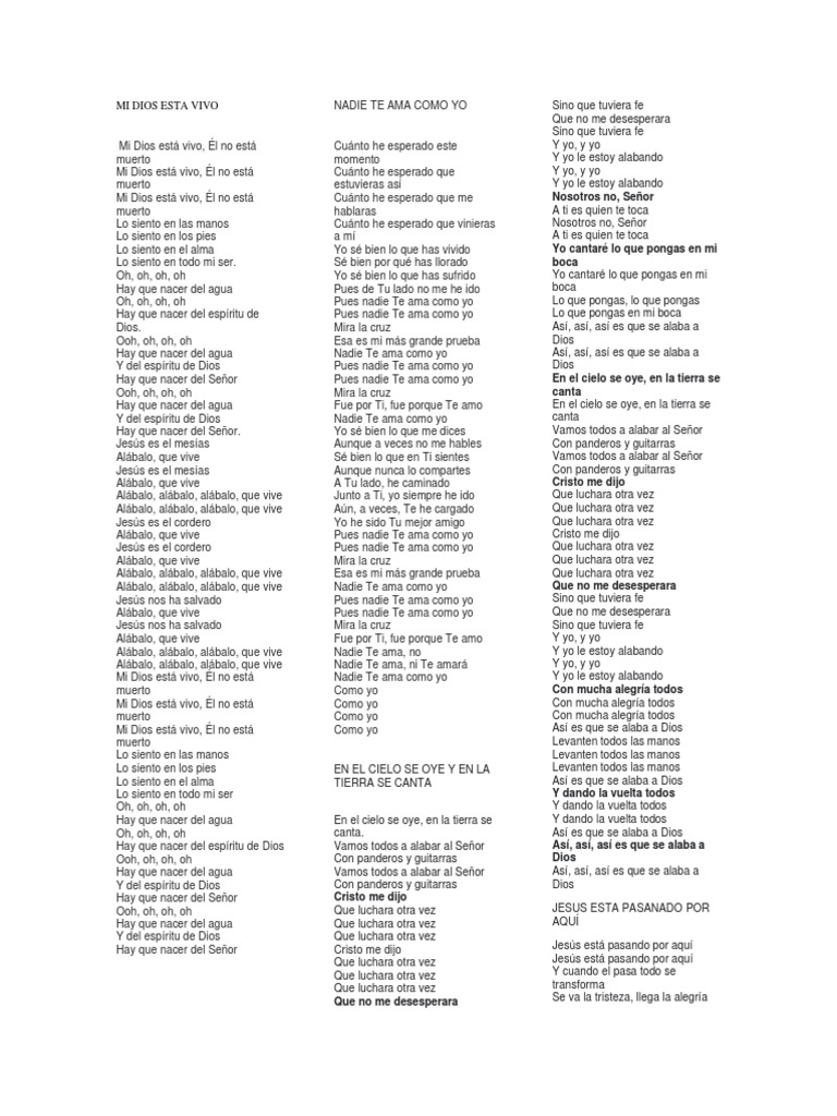 CANCIONES | PDF | eucaristía | Cristo (título)