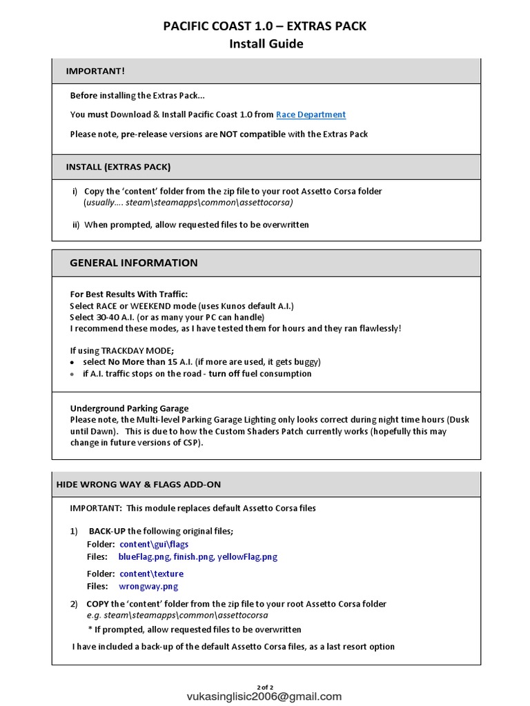 Pacific Coast 1.0 Extras Pack Guide | PDF | Computer File | Computing ...